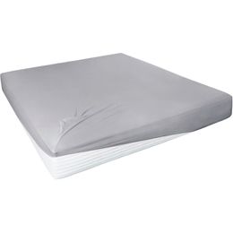 Primera Spannbettlaken &raquo;Elasthan-Feinjersey&laquo; PREMIUM, aus 95% gek&auml;mmter Baumwolle und 5% Elasthan, bis 28 cm H&ouml;he grau Jersey-Elasthan, Obermaterial: 95% 