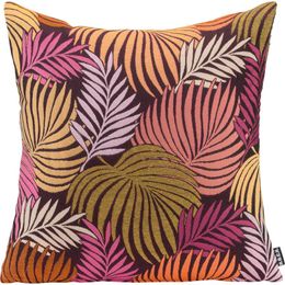 HOCK Dekokissen &raquo;Copacabana&laquo; mit Bl&auml;ttern, Kissenh&uuml;lle mit F&uuml;llung, 1 St&uuml;ck pink Baumwolle, Polyester B/L: 45cm x 45cm, 1 Stk.
