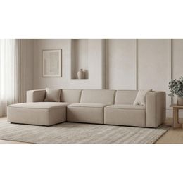 OTTO home Ecksofa &raquo;Tammie&laquo; Breite 312 cm, Webstoff fein, bodentief, mit Wellenunterfederung 100% Polyester B/H/T: 312cm x 73cm x 154cm, Webstoff fein,