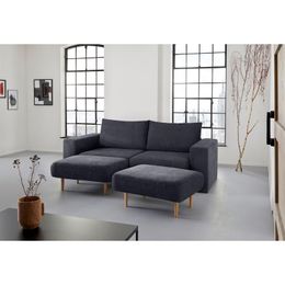 LOOKS by Wolfgang Joop 3-Sitzer &raquo;Looksv&laquo; Verwandlungssofa: aus Sofa wird Sofa mit 2 Hockern blau B/H/T: 212cm x 96cm x 107cm, Microflausch, 2 Hocker 