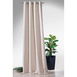 Weckbrodt-Gardinen Vorhang &raquo;Lucca&laquo; &Ouml;sen 1 Stk. tlg. Jacquard, blickdicht, Thermo, Verdunkelung, abdunkelnd, Gardine, Store beige Jacquard, Polyester 245cm, &Ouml;sen, 135cm