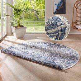 freundin Home Collection Teppich &raquo;Lilja Wendeteppich&laquo; rund 5 mm H&ouml;he In-& Outdoor, beidseitig, Wetterfest, Balkon, Garten, Wohnzimmer beige 