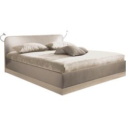 Westfalia Schlafkomfort Bett beige Bezug 100% Polyester/ Absetzung Kunstleder 100% PU- pflegeleicht, Polsterung: Polsterwatte, Material Gestell: gepolsterter Holzwerkstoff, 