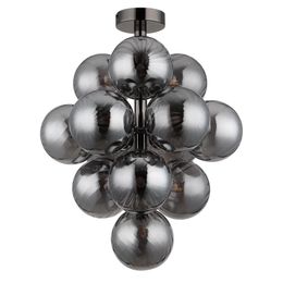 Globo LIGHTING Deckenleuchte &raquo;CONOR&laquo; G9 1 Stk. Deckenlampe, Glas, Wohnzimmer, Essbereich grau 13, &Oslash; 39,5cm, 1 Stk.