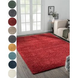 MyFlair Hochflor-Teppich &raquo;My Shaggy&laquo; rechteckig 37 mm H&ouml;he Shaggy, Uni-Farben, leicht gl&auml;nzend, Microfaser, extra flauschig rot Polypropylen (PP) B : 60cm 1 