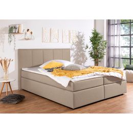 Home Affaire Boxbett &raquo;Fidan&laquo; wahlweise mit Bettkasten, in H2, H3 & H4 erh&auml;ltilich beige Struktur Ohne Bettkasten, Liegefl&auml;che B/L: 180cm x 200cm, 
