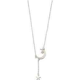 Firetti Damen Y-Kette &raquo;Schmuck Geschenk Edelstahl Halskette Ankerkette Mond Sterne&laquo; Made in Germany silber Edelstahl, L: 45,5 B: 2mm