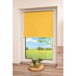 K-home Seitenzugrollo &raquo;Thermo Klemmfix-Rollo&laquo; verdunkelnd energiesparend ohne Bohren 1 St&uuml;ck gelb Polyester 150cm, 55cm