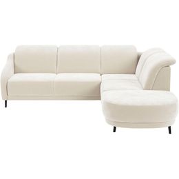 Sit & More sit&more Ecksofa &raquo;Blues L-Form&laquo; wahlweise mit Klapptisch und USB beige 100% Polyester B/H/T: 258cm x 93cm x 249cm, Luxus-Microfaser ALTARA NUBUCK , 