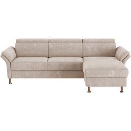 OTTO home Ecksofa &raquo;Calypso L-Form&laquo; mit motorischen Funktionen im Sofa und Recamiere beige 100% Polyester B/H/T: 260cm x 85cm x 172cm, Flachgewebe, 