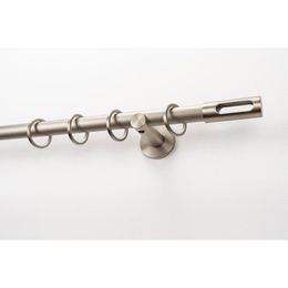 Garesa Gardinenstange &raquo;EASY&laquo; &Oslash; 20 mm 1 l&auml;ufig-l&auml;ufig Wunschma&szlig;l&auml;nge Vorhanggarnitur, verl&auml;ngerbar, Endk. M. Ausschnitt, Alu, m. Ringe gold Aluminium B