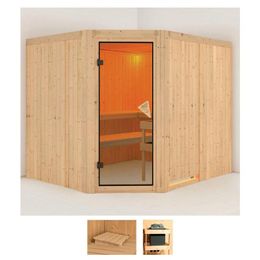 Karibu Sauna &raquo;Marit&laquo; Set, ohne Ofen beige ohne Ofen, (ohne Ofen)
