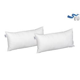 Beco Microfaserkissen &raquo;MF 50 glatt&laquo; F&uuml;llung: Klimafaser Bezug: Microfaser Spar-Set, 2-tlg Kissen-Set, 2 Stk. tlg. Kissen Set in 4 Gr&ouml;&szlig;en wei&szlig; Obermaterial: