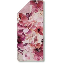 Descanso Strandt&uuml;cher &raquo;Chaja&laquo; Sporttuch - Reisehandtuch, Reise, Mikrofaser, saugf&auml;hig rot Microfaser, Mikrofaser B/L: 75cmx180cm, 1 Stk., Blumen Mandala, 