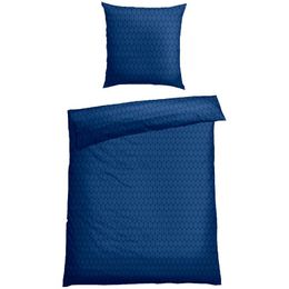 Schiesser Bettw&auml;sche &raquo;Drops&laquo; 2 Stk. Made in Green blau Feinbiber, Obermaterial: 100% Baumwolle B/L: 155cm x 220cm, 1 Stk., 1 Stk., Feinbiber, B/L: 80cm x 80cm, 
