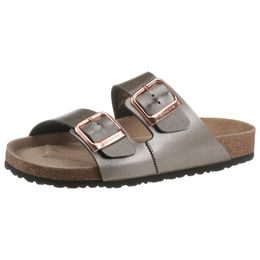 Tamaris Damen Pantolette Sommerschuh, Schlappen mit gepolstertem Fu&szlig;bett silber 38