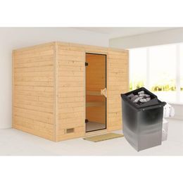 Karibu Sauna &raquo;Soraja&laquo; Set, Ofen 9 kW integr. Strg beige Saunaofen, integrierte Steuerung, 9 kW