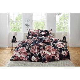 OTTO home Bettw&auml;sche &raquo;MELINA&laquo; 2 Stk. florale Bettw&auml;sche mit Rei&szlig;verschluss, ab Gr. 135x200 cm blau Renforc&eacute;, Obermaterial: 100% Baumwolle B/L: 135cm x