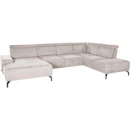 Sit & More sit&more Wohnlandschaft &raquo;Gizeh U-Form&laquo; 15 cm Fu&szlig;h&ouml;he, inklusive Sitztiefenverstellung und Kopfteilverstellung beige B/H/T: 340cm x 230cm, Luxus-