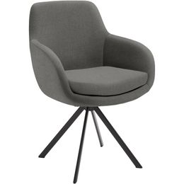 Musterring Esszimmerstuhl &raquo;Tavia&laquo; (Set) 2 Stk.Stativgestell Eisen schwarz, Drehfunktion optional, diverse Farben grau B/H/T: 62cm x 86cm x 66cm, 2 Stk., 