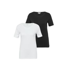 s.Oliver Damen s.Oliver T-Shirt 2 Stk. aus Interlockjersey im 2er-Pack schwarz-wei&szlig; 34
