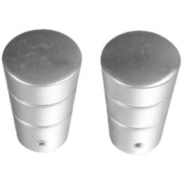 Liedeco Gardinenstangen-Endst&uuml;ck &raquo;Concav mit Rille&laquo; f&uuml;r Gardinenstangen &Oslash; 16 mm silber 2 Stk.