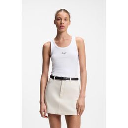 Hugo Damen Hugo Tanktop &raquo;Damatank&laquo; aus Stretch-Baumwolle, Extra Slim Fit wei&szlig; M