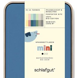 Schlafgut Spannbettlaken &raquo;Casual Mini Spannbettlaken&laquo; f&uuml;r Kinder, MADE IN GREEN by OEKO-TEX blau Jersey, Obermaterial: 100% Baumwolle 1 Stk., Jersey, 60-70x120-