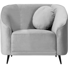 Home Affaire Sessel &raquo;Ashly&laquo; in 3 Bezugsvarianten, Boucl&eacute;, Samtoptik und Struktur weich. grau 100% Polyester Samtoptik, B/H/T: 100cm x 81cm x 80cm
