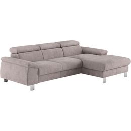 COTTA Ecksofa &raquo;Komaris L-Form, B: 244 cm&laquo; mit Kopfteilverstellung, optional Schlaffunktion, Bettkasten & Licht 100% Polyester B/H/T: 244cm x 72cm x 