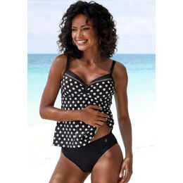 Lascana Damen Lascana B&uuml;gel-Tankini mit s&uuml;&szlig;en Tupfen schwarz 40, Cup F