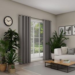 Neutex for you! Verdunkelungsvorhang &raquo;INSULA&laquo; &Ouml;sen 1 Stk. tlg. Uni-Dimout f&uuml;r starke Verdunklung, nach Ma&szlig; grau Polyester 135cm, &Ouml;sen, 140cm