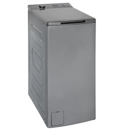 Exquisit Waschmaschine &raquo;LTO1207-030A silber-dunkel&laquo; 7,5 kg 1200 U/min R&uuml;ckenschonend: bequem von oben zu beladen mit softer T&uuml;r&ouml;ffnung grau Elegantes 
