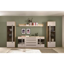Home Affaire Wohnwand &raquo;Cantara, Anbauwand, Wohnzimmer-Set, in Eiche Evoke, Wei&szlig; oder Kaschmir&laquo; Set beige Holzwerkstoff B/H/T: 340cmcm x 200cmcm x 
