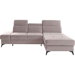 OTTO home Ecksofa &raquo;Cardiz L-Form&laquo; inkl.Kopfteilverstellung und Federkern wahlweise mit Schlaffunktion beige Webstoff (100% Polyester);Luxus-Microfaser