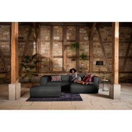 W.Schillig Ecksofa &raquo;around-the-block Mega-Sofa & Hocker, viel Platz, Breite 300cm, L-Form&laquo; inklusive Hocker, mit eleganter Biese, mit Federkern grau 