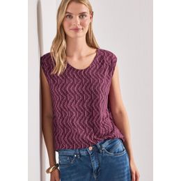 Street One Damen Shirttopblush berry, Gr. 38, gemustert, Jersey, Obermaterial: 95% Viskose, 5% Elasthan, Tops, Sommertop mit Allover-Print