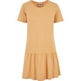 Urban Classics Damen A-Linien-Kleid "Urban Classics Damen Ladies Valance Tee Dress", orange, Gr. XS, unifarben, 100% Baumwolle, Kleider
