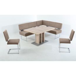 K+w Komfort & Wohnen K+W Komfort & Wohnen Essgruppe 4 Stk. tlg. langer Schenkel links oder rechts, 2 Freischwinger, 1 Funktionstisch grau B/H/T: 199cm x 89cm x 158cm, 