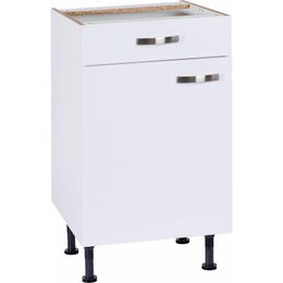 KOCHSTATION Unterschrank &raquo;KS-Cara&laquo; Breite 50 cm, mit Vollauszug und Soft-Close-Funktion wei&szlig; wei&szlig;, B/H/T: 50cm x 87cm x 58,4cm, T&uuml;ren: 1 Stk.