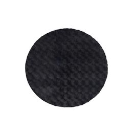 Kayoom Teppich &raquo;Royal Glow 825&laquo; rund 30 mm H&ouml;he Auch in rund, Hochflor, Modernes Muster, Vegan schwarz Polyester &Oslash; 120cm 1 Stk., 30mm, &Oslash; 120cm