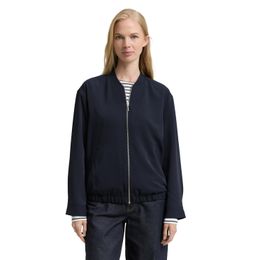Tom Tailor Damen Cardigan, blau, Gr. 42, unifarben, Web, Obermaterial: 95% Polyester, 5% Elasthan. Futter: 100% Polyester, Strickjacken, mit