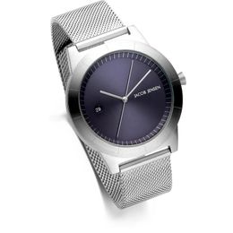 Jacob Jensen Herren Quarzuhr &raquo;Ascent&laquo; Armbanduhr, Herrenuhr, Edelstahlarmband, analog, Tag lila Einheitsgr&ouml;&szlig;e