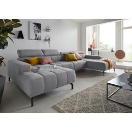 DOMO collection Wohnlandschaft &raquo;Cunelli tolle Sitzn&auml;hte als Designelement, fester Sitzkomfort, U-Form&laquo; whlw. verstellbare Kopfteile, passend f&uuml;r 
