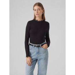 V&eacute;ro Moda Vero Moda Damen Langarmshirt &raquo;VMROSA LS HIGHNECK TOP JRS NOOS&laquo; Viskosemischung, slim fit schwarz XL
