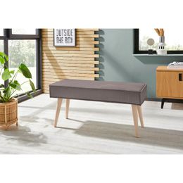 exxpo - sofa fashion Eckbank &raquo;Lungo&laquo; Frei im Raum stellbar grau 100% Polyester B/H/T: 104cm x 50cm x 40cm, Veloursstoff, Bankhocker