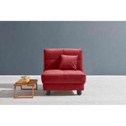 ell+ell ell + ell Schlafsofa &raquo;Tilda&laquo; Breite 85 cm, inkl. 1 Zierkissen rot 100% Polyester B/H/T: 85cm x 90cm x 100cm, Flachgewebe, PUR-Schaumstoff,mit 