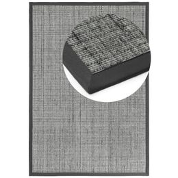 Dekowe Teppich &raquo;Exquisit&laquo; rechteckig 8 mm H&ouml;he von Hand gewebt, meliert, mit Bord&uuml;re, Wohnzimmer grau Polyester, Wolle B : 200cm 1 Stk., 8mm, L: 290cm