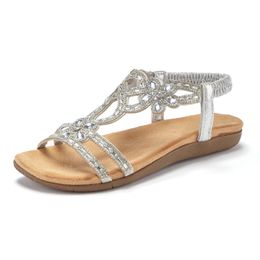 Vivance Damen Sandale "Sommerschuh, offener Schuh, Sandalette", Gr. 37, silber, Obermaterial: 100% Synthetik. Decksohle: 100% Synthetik. Laufsohle:
