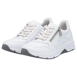 Rieker Damen Sneaker mit seitlichem Rei&szlig;verschluss, Freizeitschuh, Halbschuh, Schn&uuml;rschuh wei&szlig; 41